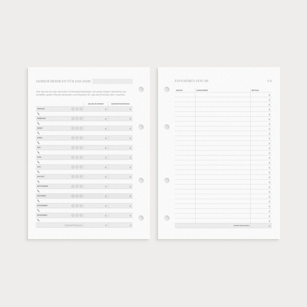 Finanzplaner Haushaltsbuch Modulerweiterung | nuts & golden